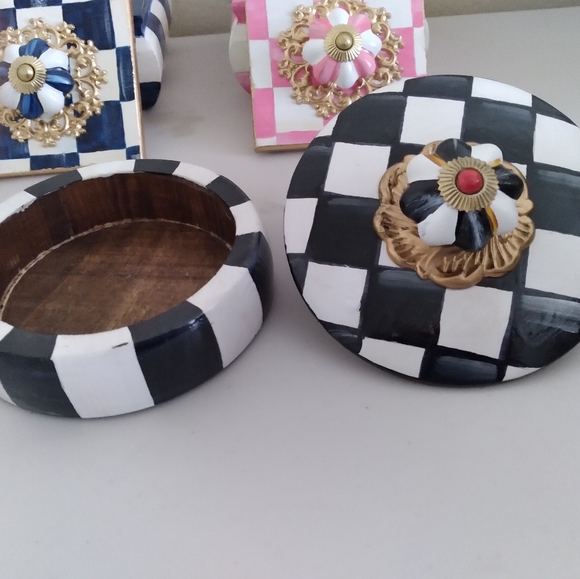Unbranded | Accents | Wooden Box 5 Your Choice Black White Checks ...